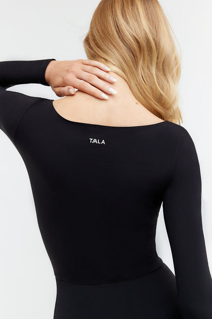 DAYFLEX LONG SLEEVE WIDE LEG UNITARD - SHADOW BLACK – TALA