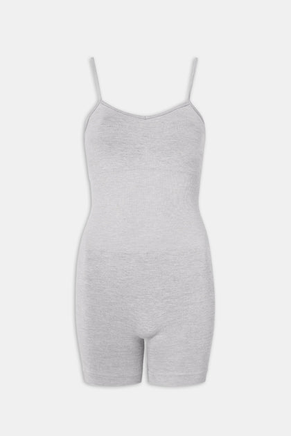 SCULPT SEAMLESS SCRUNCH UNITARD - LIGHT GREY MARL – TALA